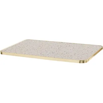 Oviala Plateau de table stratifi&eacute; 120 x 60 cm et bord aluminium terrazzo