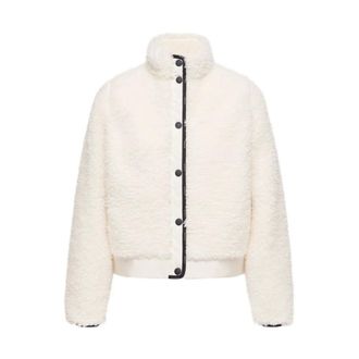 Moncler Femme, Vestes, Blanc, Taille: 36 FR Veste en fausse fourrure et shearling