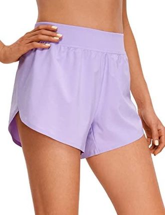 CRZ YOGA Femme Short de Course Taille Moyenne Fentes Latérales Léger et Respirant dentraînement Pantalon Lilas 38