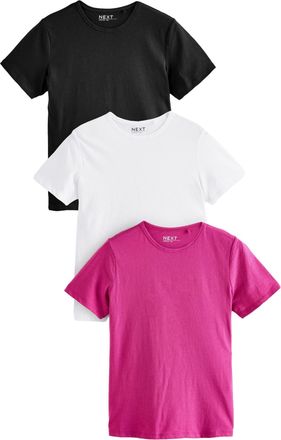 Next Damen Everyday T-Shirts im 3er-Pack Blue/White/Raspberry S