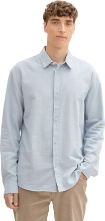 Tom Tailor Herren Relaxed Fit Hemd aus Baumwolle, 36712 - Grey Mint Chambray, XXL