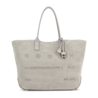 Hogan Femme, Sacs, Gris, Taille: ONE Size Signature Shopping Bag