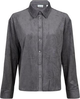 Object Top ample boutonn&eacute; aspect daim