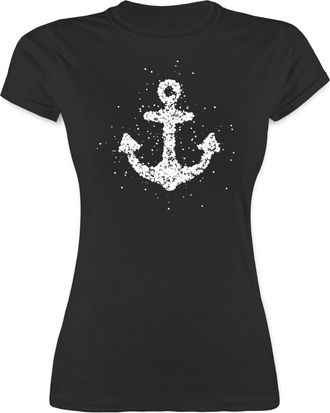 Shirtracer Shirt Damen - Kunst - Anker Matrosen Nordsee Maritime Ostsee Ankerliebe - XXL - Schwarz - maritimes Tshirt Art ankern t-Shirt matrosenshirt maritim Fu