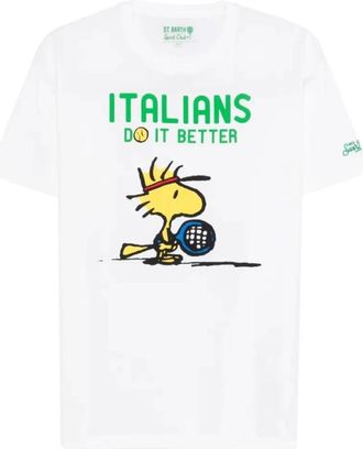 MC2 Saint Barth Homme, Tops, Blanc, Taille: M Woodstock Tennis T-Shirt