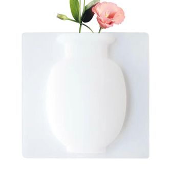 Generico Wandmontierte Blumenvase: Wiederverwendbarer klebriger Blumentopf, 18 cm, Fenster-Blumentopf aus Silikon, ohne Klebstoff, transparentes Design, innova