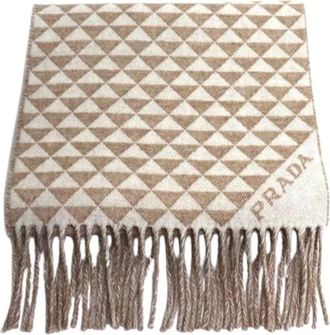 Prada unisex, Pre-owned, Blanc, Taille: ONE Size Pre-owned Cashmere Scarf