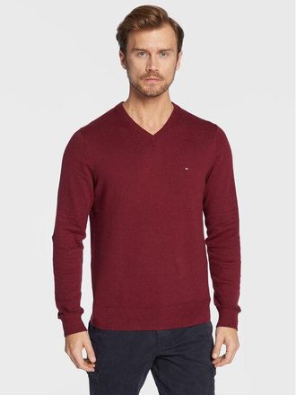 Tommy Hilfiger Pullover Pima MW0MW28047 Dunkelrot Regular Fit