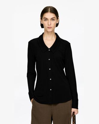 Arket Flie&szlig;endes Jerseyhemd -Schwarz