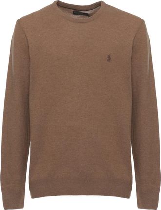 Ralph Lauren Homme, Pulls, Beige, Taille: L Logo Wool Sweater