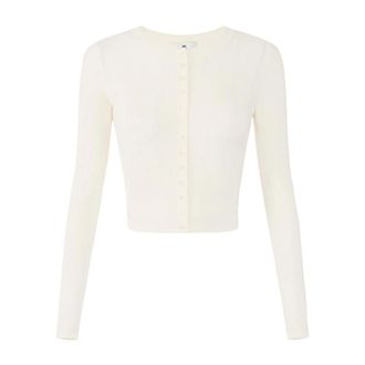 Elisabetta Franchi Strick-Cardigan mit Lochmuster - - Knitwear - Damen - Gelb - 2XL