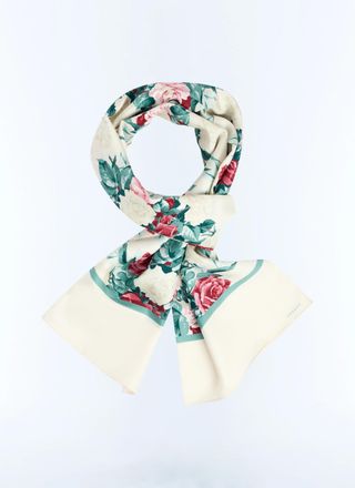 Fursac Foulard en twill de soie &agrave; motif floral - Taille Unique - Homme