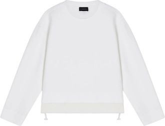Emporio Armani Femme, Sweatshirts et sweats &agrave; capuche, Blanc, Taille: 40 FR SweaT-shirt ras du cou en jersey double