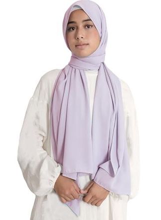 Lina & Lily Foulard Hijab Femme Musulmane en Soie de M&eacute;dine (Lilas)