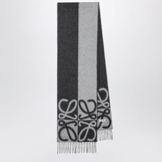 Loewe Anagram-Jacquard-Schal aus Wolle/Kaschmir dunkelgrau/hellgrau