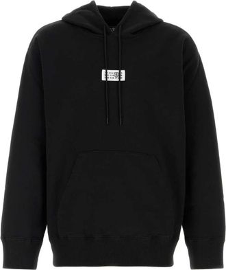Maison Margiela Homme, Sweatshirts et sweats &agrave; capuche, Noir, Taille: XL Cotton Logo Patch Sweat &agrave; capuche
