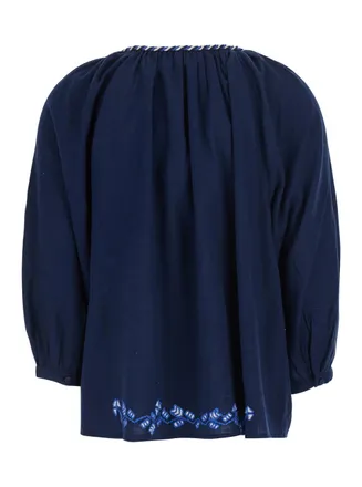 Derhy Womens Blouse Enora Blue Cotton Blouses Shirt