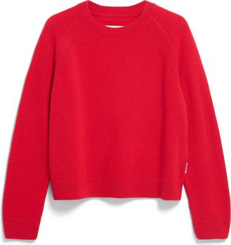 Armedangels Damen Pullover aus Bio-Woll Mix LILIRIAA REGLANA Loose Fit Candy Apple