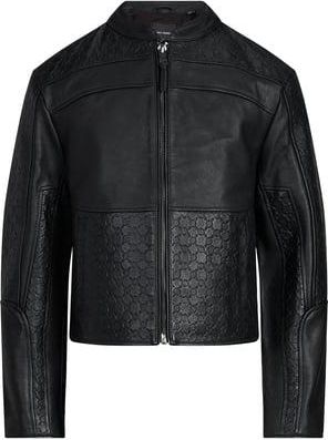 Daily Paper Clothing Veste en cuir col rond