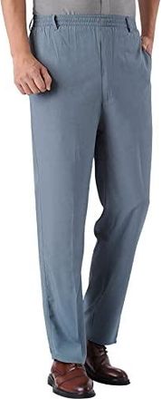 Generic Pantalon chino pour homme UK - Pantalon de costume large, coupe r&eacute;guli&egrave;re, pantalon habill&eacute;, pantalon confortable en soie glac&eacute;e, pantalon extensible 