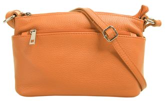 Cluty Umh&auml;ngetasche echt Leder Damen | Made in Italy, Crossbody Bag, Messenger Bag mit Rei&szlig;verschluss, Schultertasche aus Rindleder | 020617