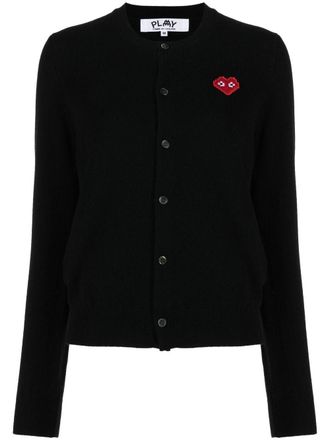 Comme Des Garçons cardigan à patch logo - Noir