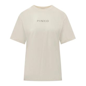 Pinko Rundhals-T-Shirt mit kurzen &Auml;rmeln - - Tops - Damen - Beige - S