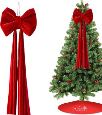 Generic Weihnachtsbaum Topper Dekoration | Samt Ornamente und Dekorationen | f&uuml;r den Weihnachtsbaum,F&uuml;r Drau&szlig;en und Innen Haust&uuml;r Treppe Hintergrund Home Urla