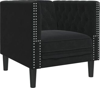 vidaXL Chesterfield Sofa Stuhl Schwarz 71 x 74.5 x 70.5 cm Samt vidaXL