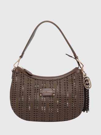 La Carrie Sac &agrave; bandouli&egrave;re tress&eacute; avec pompons et pochette amovible