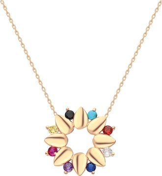 Dkeniz Dkeniz Anh&auml;nger mit Kette 925 Silber rose vergoldet Gl&auml;nzend 45,5+7,5cm Zirkonia Wei&szlig;
