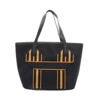 Herm&egrave;s Pre-owned Sangle MM Taurillon Clemence Canvas Tote Bag - - Pre-owned - Damen - Schwarzk - ONE SIZE