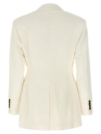 Brunello Cucinelli Womens White Straw Blazer Clothing