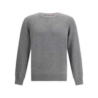 Brunello Cucinelli Homme, Pulls, Gris, Taille: M Pull en cachemire avec motif monochrome