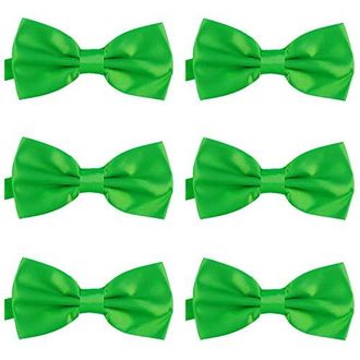 DonDon Lot de 6 Noeud papillon pour homme 12 x 6 cm avec crochet déjà lié et réglable Vert