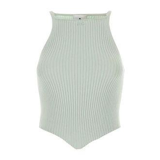 Courr&egrave;ges Femme, Tops, Vert, Taille: 40 FR Pointy Rib Knit Tank Top