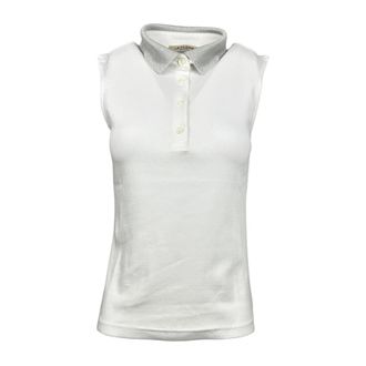 La Fileria Wei&szlig;es Polo-Shirt mit Lurex-Kragen - - Tops - Damen - Wei&szlig; - S