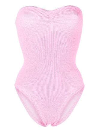 Hunza G maillot de bain Brooke &agrave; design sans bretelles - Rose