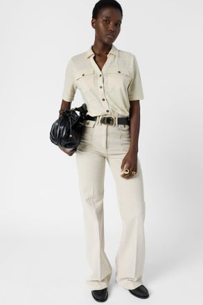 Gerard Darel Polo boutonn&eacute; en lin - MOANA - Naturel