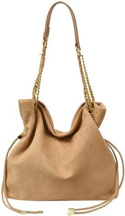 Generic Kexpery Sac &agrave; Main Femme en PU Givr&eacute; avec Cordon de Serrage et Cha&icirc;ne Grande Capacit&eacute; pour Voyage Shopping Quotidien