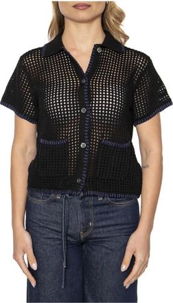 Obey Femme, Pulls, Noir, Taille: 40 FR T-shirt tricot manches courtes