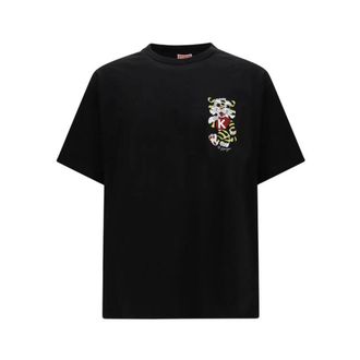 Kenzo Homme, Tops, Noir, Taille: M T-shirt classique &agrave; col rond en coton