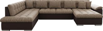 Mirjan24 Eckcouch Ecksofa Niko, Design Sofa Couch mit Schlaffunktion U-Sofa Gro&szlig;e Farbauswahl Wohnlandschaft (Ecksofa Rechts, Soft 066 + Lawa 02)