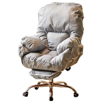 Generic B&uuml;rostuhl hoher R&uuml;ckenlehne,ergonomischer Stuhl Fu&szlig;st&uuml;tze,Computer-Gaming-B&uuml;rostuhl,Armlehnen F&uuml;hrungskr&auml;fte,Verstellbarer Drehstuhl Rollen(Hellgrau)