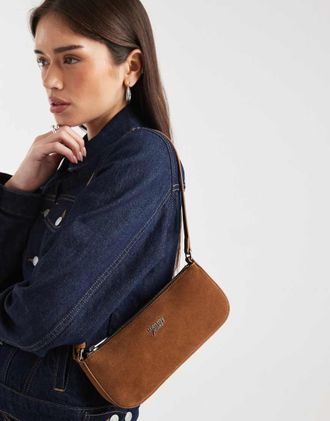 Tommy Jeans Sac port&eacute; &eacute;paule en daim v&eacute;ritable - Fauve-Neutre