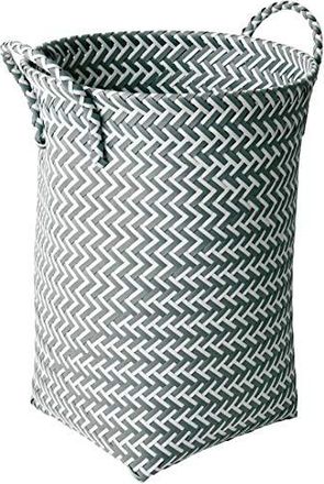 MSV Wäschekorb, 30 x 30 x 40 cm, Hellgrau und Weiß, 40 x 30 x 30, Grau, 40x30x30