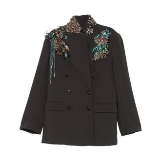 Dries Van Noten Femme, Vestes, Gris, Taille: 36 FR Veste Crois&eacute;e Oversize