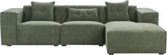 Beliani Beliani - Ecksofa Dunkelgrün Chenille Stoffbezug L-Förmig Linksseitig für 3 Personen Zeitgenössisch Modern Wohnzimmer