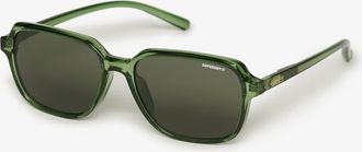 Superdry Lunettes de soleil carr&eacute;es oversize &agrave; verres verts - Kaki