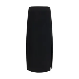 Khaite Womens Black Acetate Long Skirt